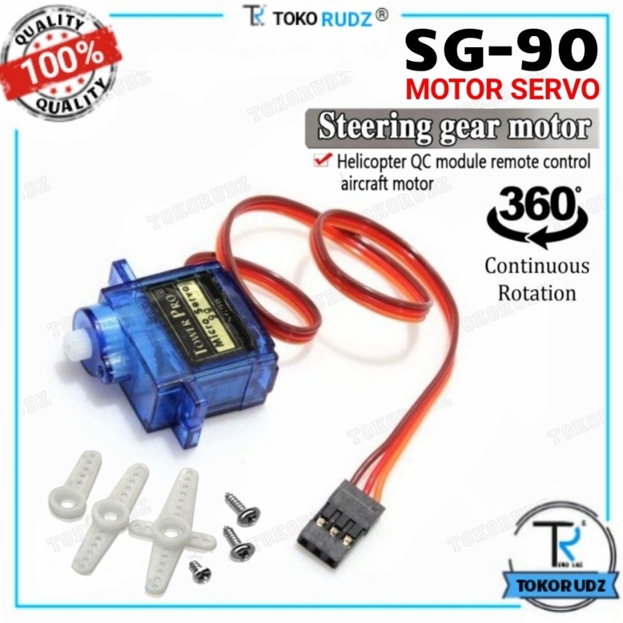 Servo Motor SG90 Micro Mini Tower SG-90 9G Arduino RC Plastic Bearing 360 Rotation | Shopee ...