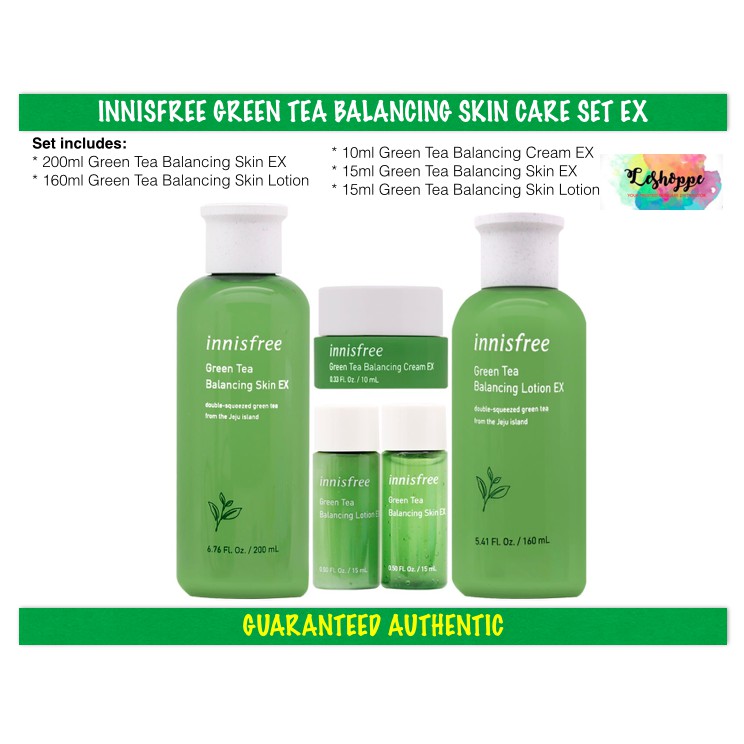 Clearance sale!!!INNISFREE GREEN TEA BALANCING SKIN CARE SET EX ...