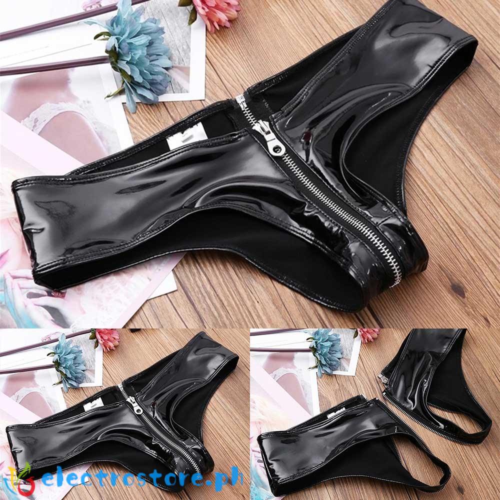 Womens Comfortable Patent Leather Sexy Zipper Open Crotch Pvc Erotic