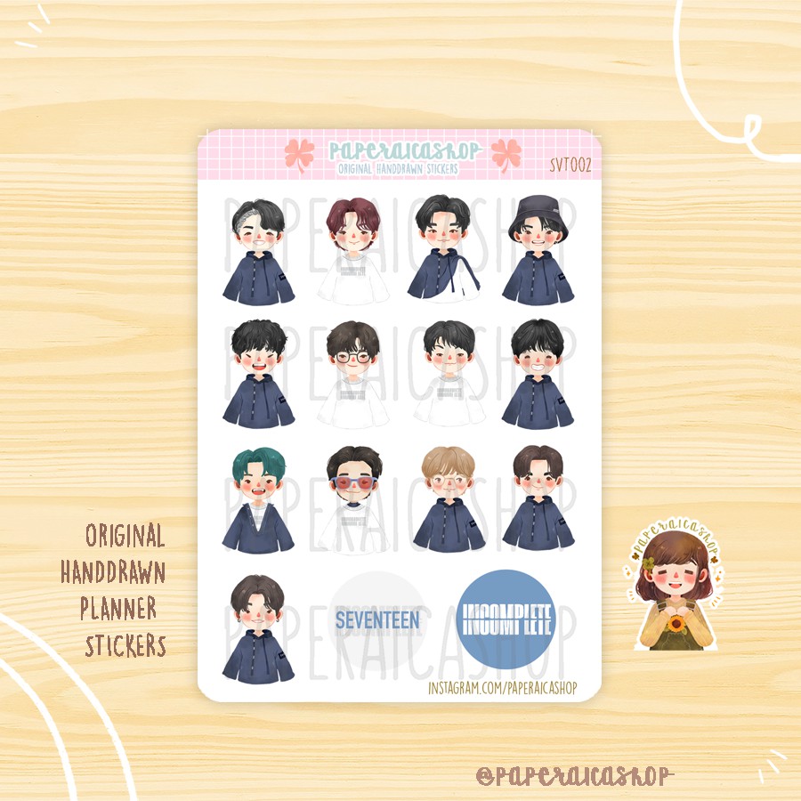 17 Seven Tin Teen InComplete Sticker Sheet, 17 Stickers, Planner ...