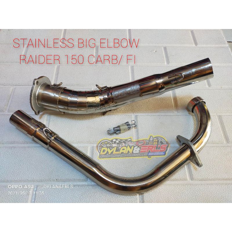 STAINLESS BIG ELBOW RAIDER 150 CARB/RAIDER 150 FI (51MM) | Shopee ...