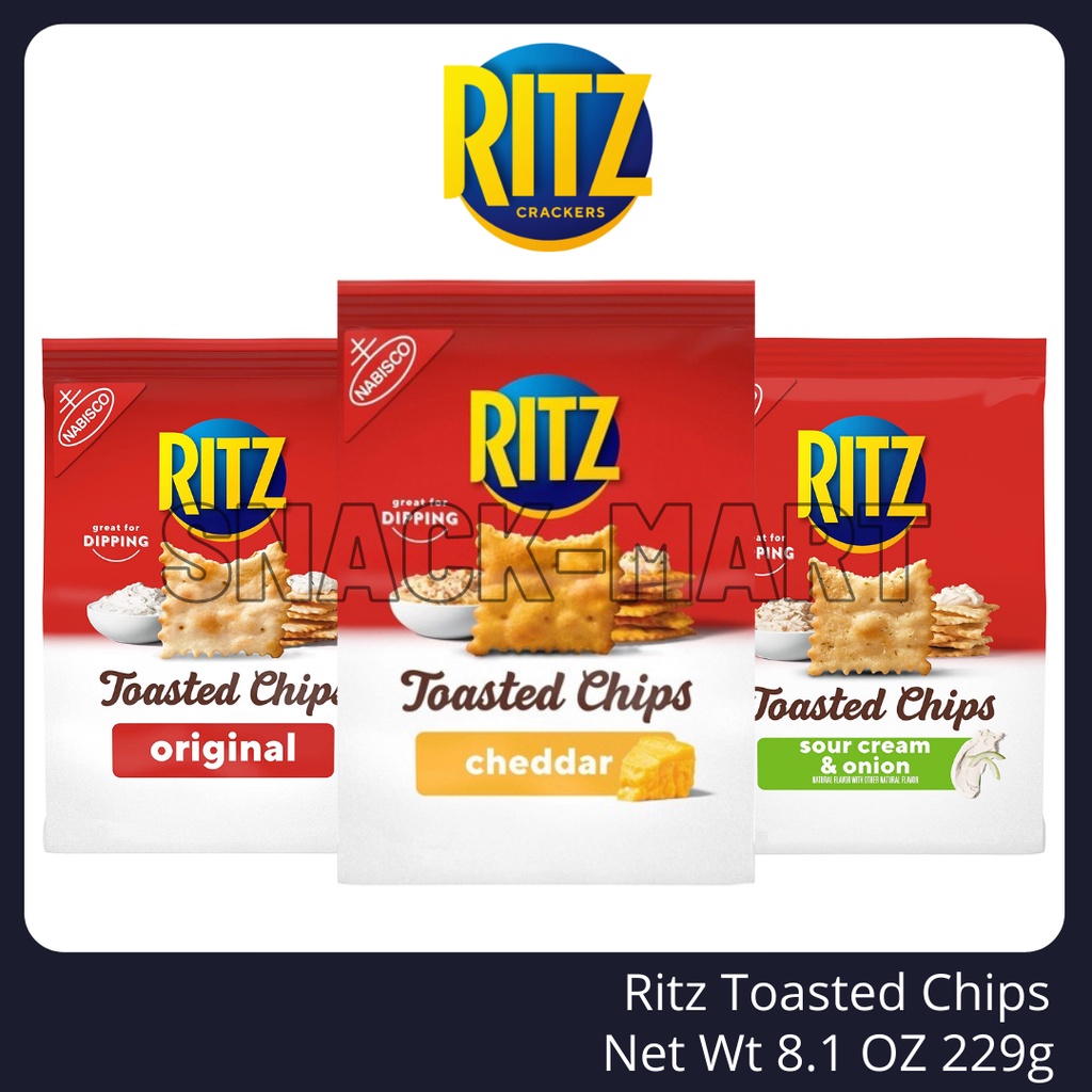 Ritz Toasted Chips, Assorted Flavour! Sour Cream & Onion / Cheddar / - 8.1oz/229g | Shopee ...