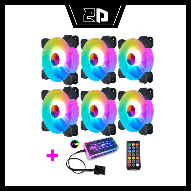 Coolmon Y1 LED RGB Fan (Full Hub and Remote Set) | Shopee Philippines
