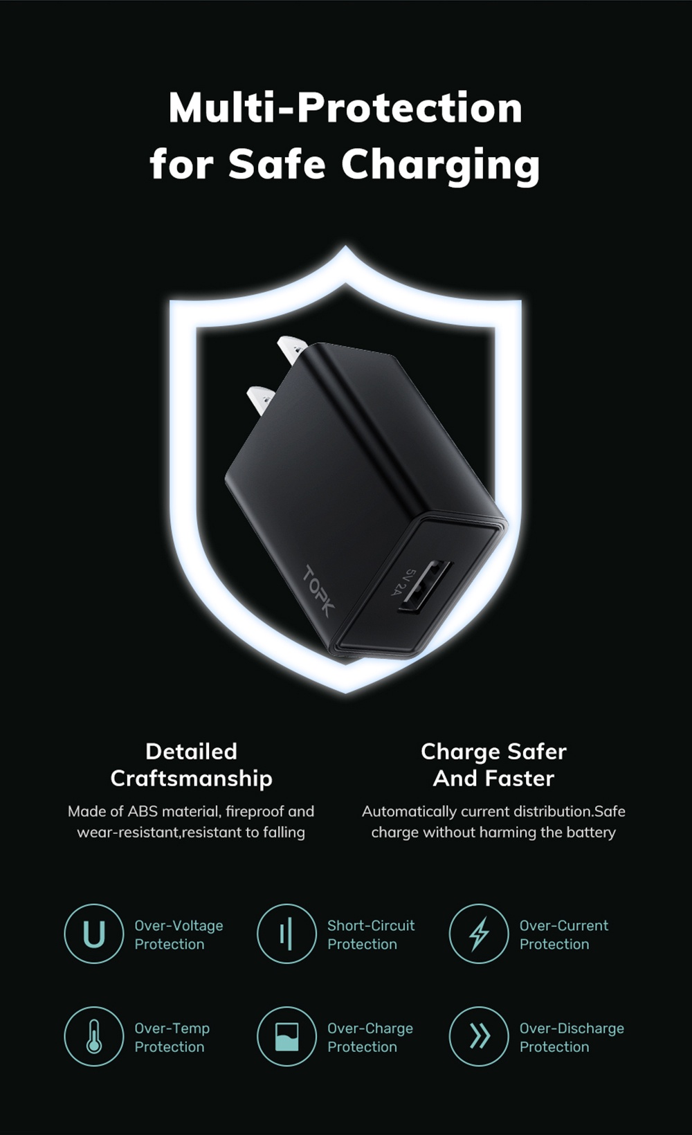 TOPK B25 10w Usb Charger Adapter Universal Mobile Phone Wall Chargers ...