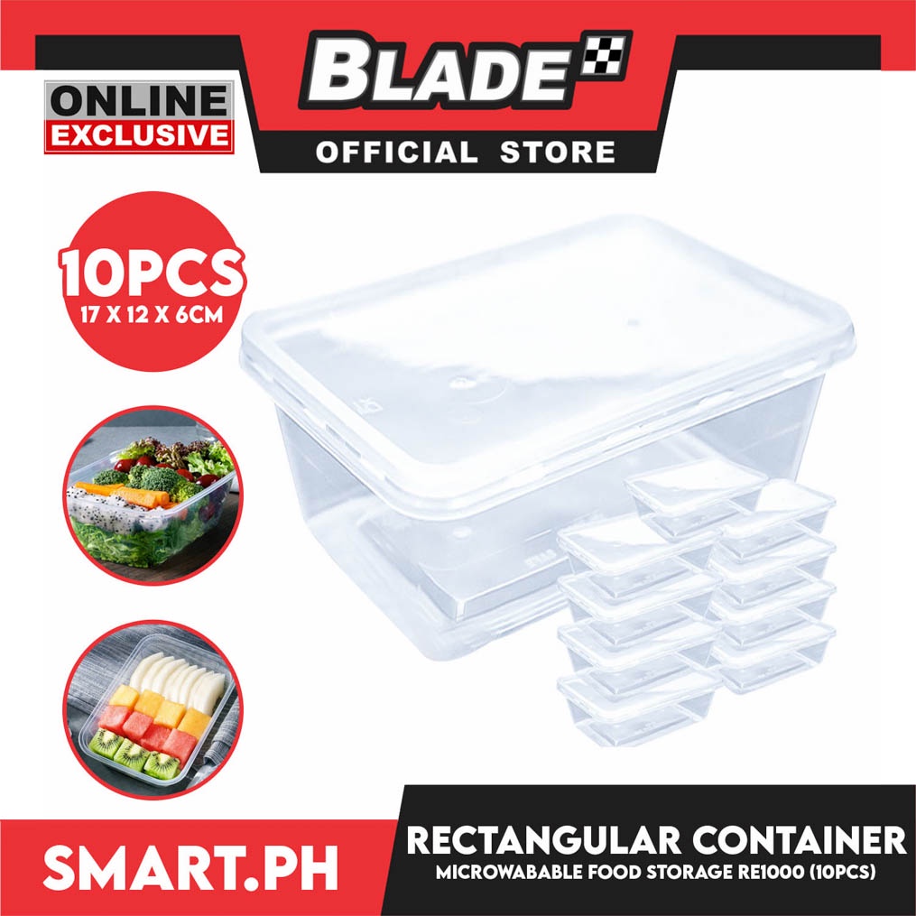 Croco Microwavable Container Rectangular 17x12x6CM RE1000 (Set of 10 ...