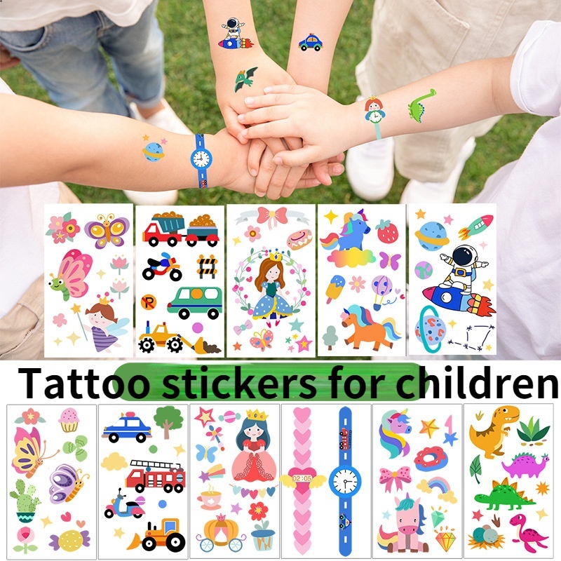 10PCS Ins Wind Small Fresh Children's Cartoon Tattoo Stickers Set ...