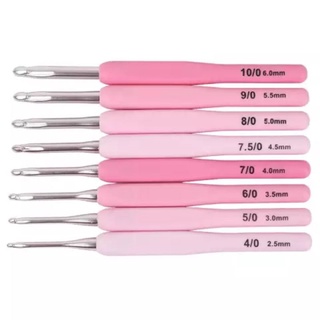 9pcs Ergonomic Grip Pink Crochet Hook set with case | Shopee Philippines