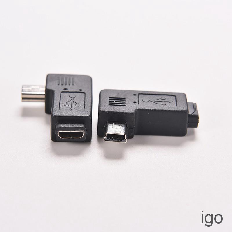 USB Micro 5Pin Female to Mini 5Pin Male 90 Degree Angle | Shopee ...