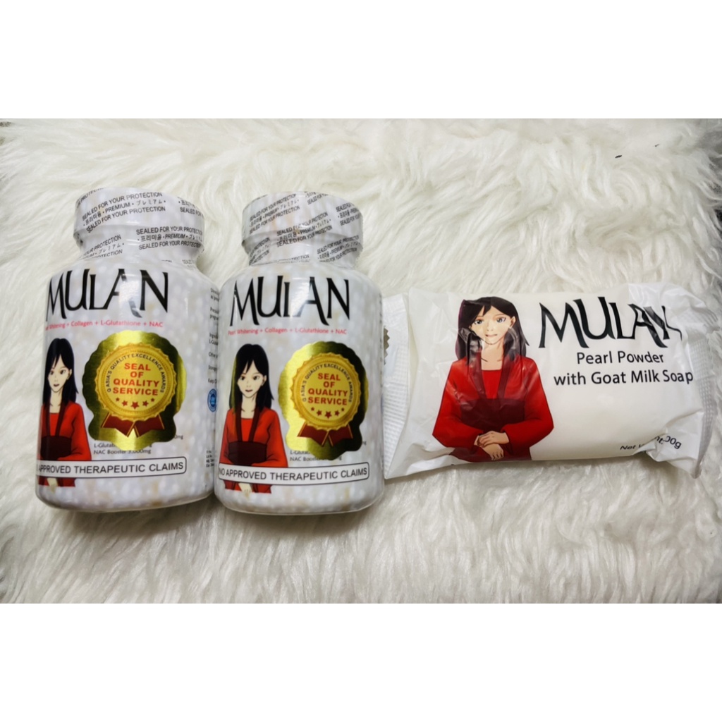 Two (2) Mulan 4n1 Whitening 500mg ; 60 capsules + Mulan Soap | Shopee ...