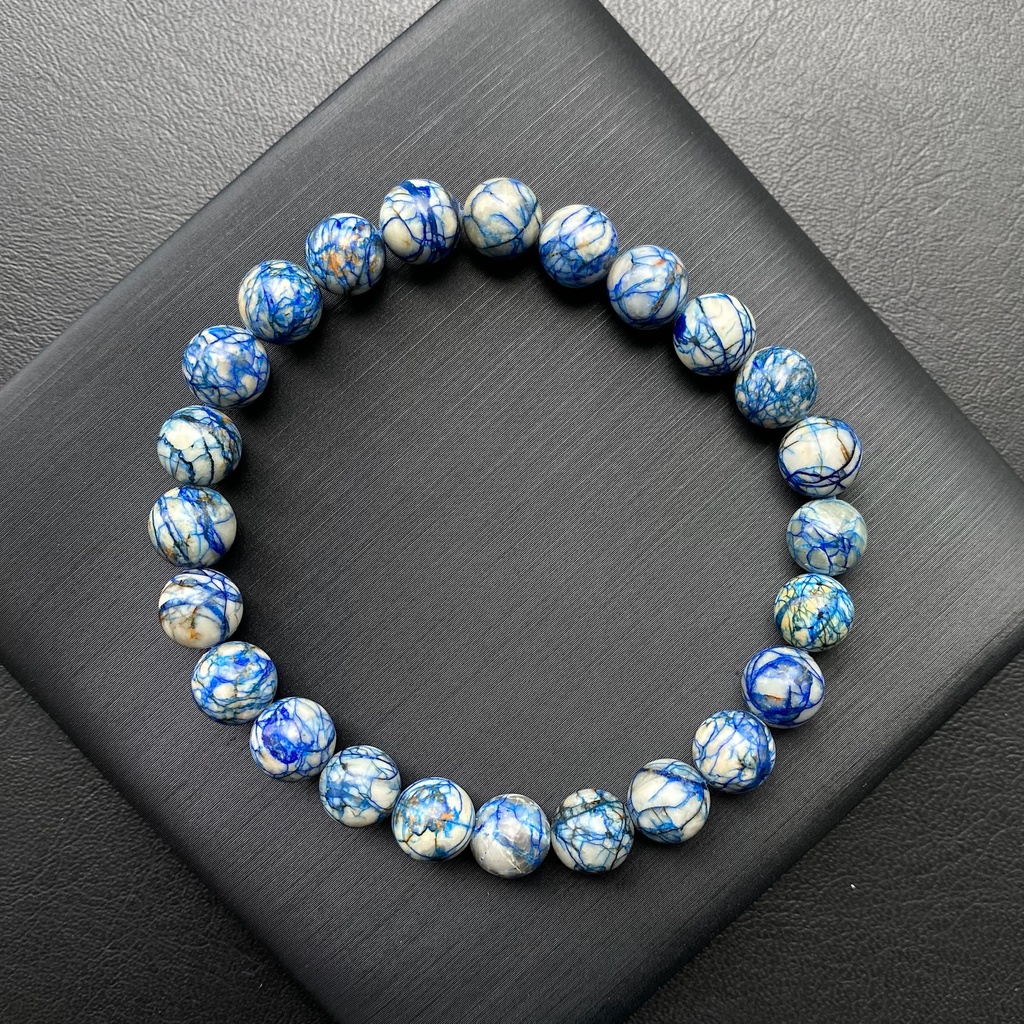 Rare item Siberia Genuine Azurite Stone Bracelet (Azurite from Siberia ...