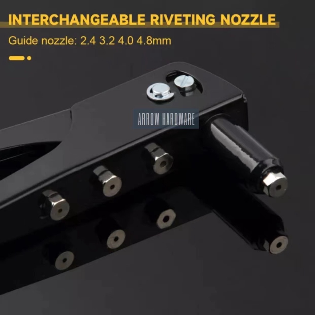 1PCS Pop Rivet Gun Yellow Steel Iron Hand Riveter Blind Gun | Shopee ...