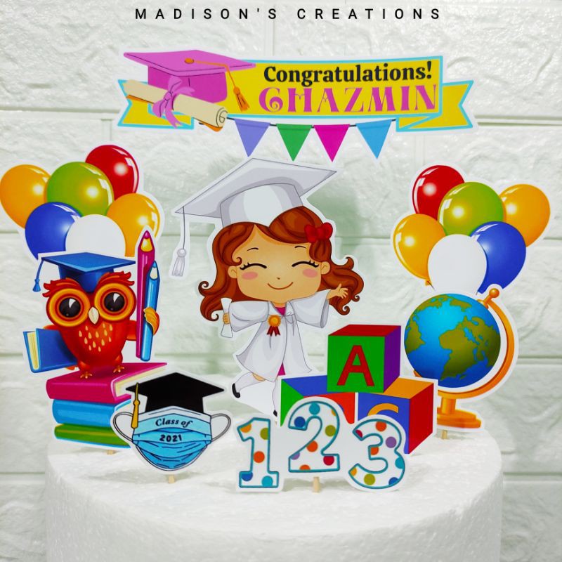Graduation Recognition Cake Topper/Banner, Backdrop Set (Personalize ...