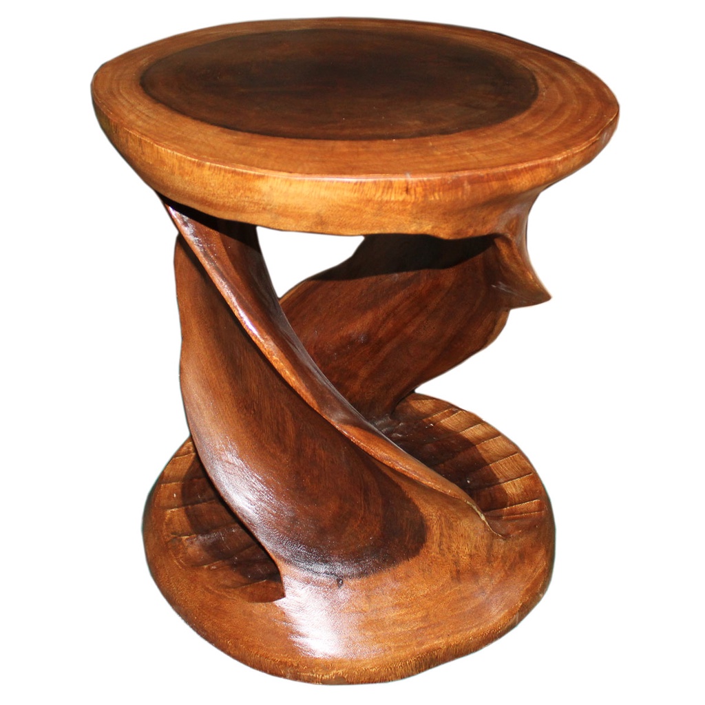 Wooden Spiral Round Stool Table Corner Table Side Table 14x18 inches ...