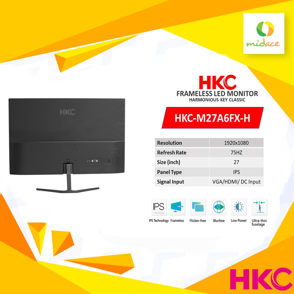 HKC M27A6FX-H - HKC 27 IPS 75HZ 1080P BORDERLESS LED MONITOR HDMI Vesa ...