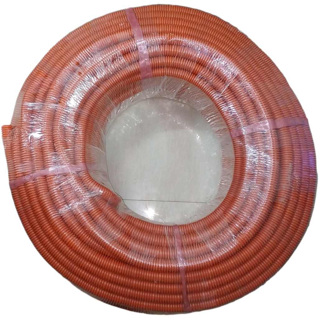 ORANGE PVC FLEXIBLE HOSE 1/2" X 100 METERS PER ROLL CABLE FLEX CORRUGATED PIPE | Shopee Philippines