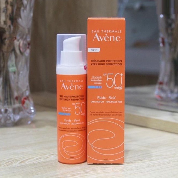(AUTH-France) Avene Dry Touch Fluide SPF50 + Sunscreen 50ml | Shopee ...