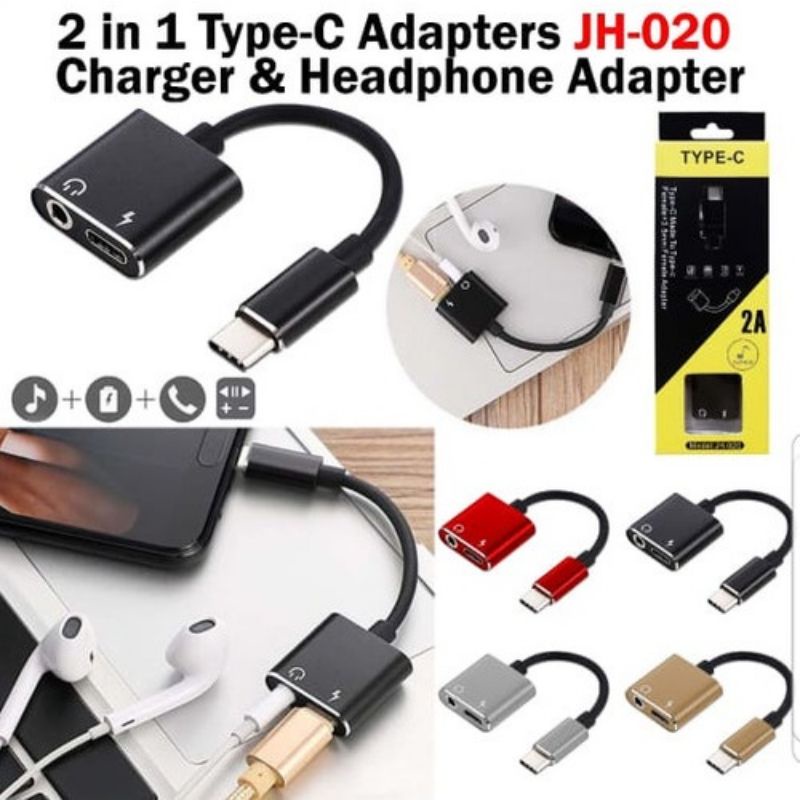 CONVERTER JH-020 TYPE C TO JACK AUDIO CONNECTOR 3.5 MM CONNECTION ...