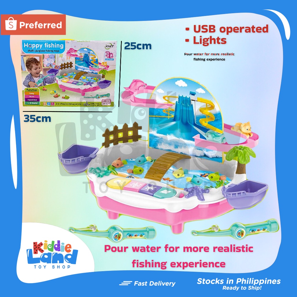 Fishing Set with Magnetic Fish Toy That lights Up Early Learning Easy ...