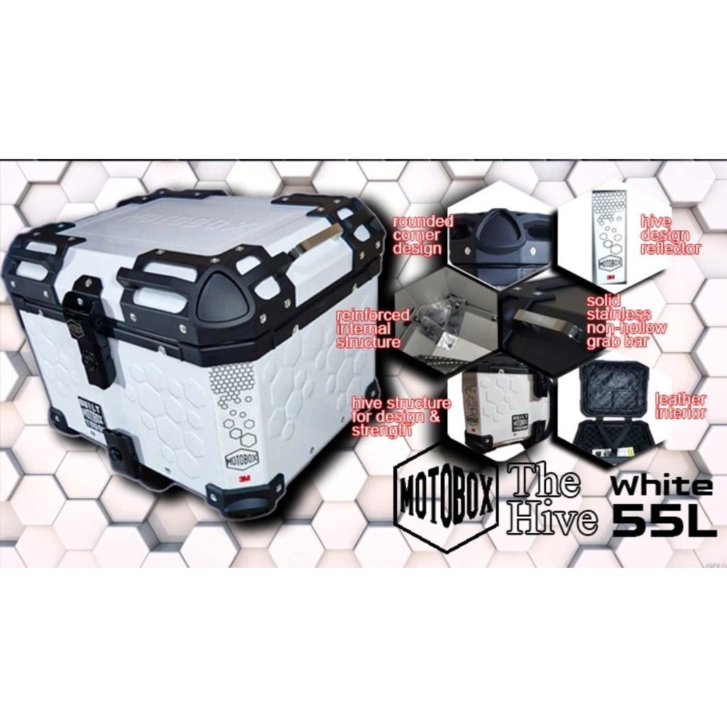 MOTOBOX HIVE PREMIUM ALLOY TOP BOX FOR MOTORCYCLE | Shopee Philippines