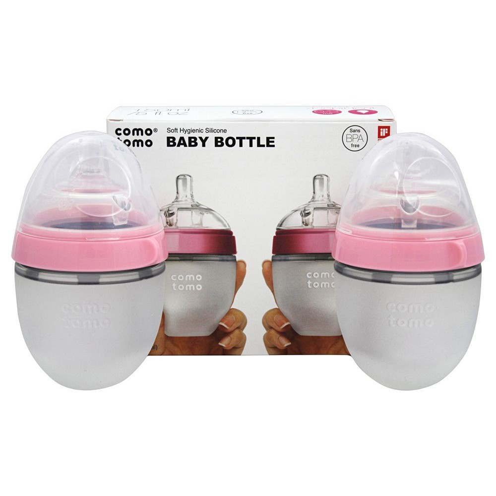 Comotomo Silicone Baby Bottle 5oz / 150ml Pink (Twin Pack) | Shopee ...