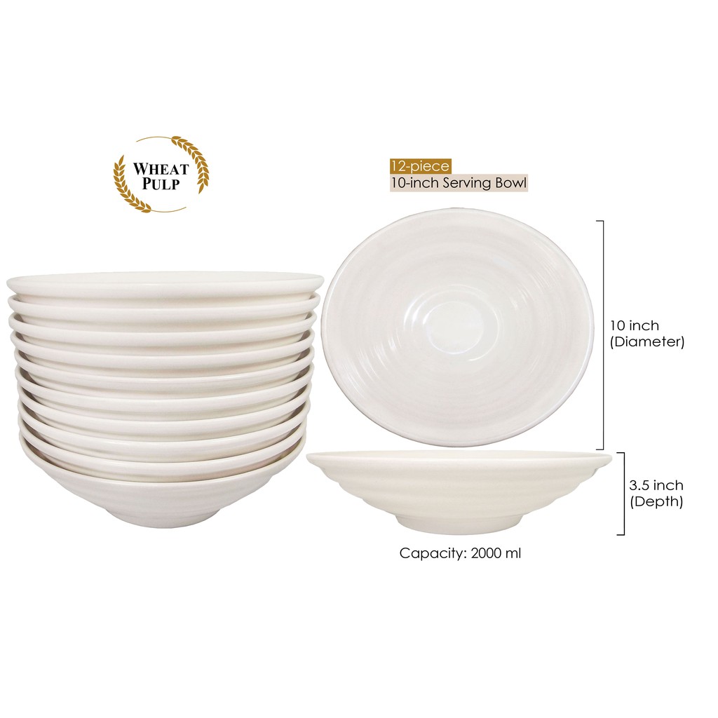 Nipponware 12-piece 10-inch Wheat Pulp Spiral Bowl Set (Mist) | Shopee ...