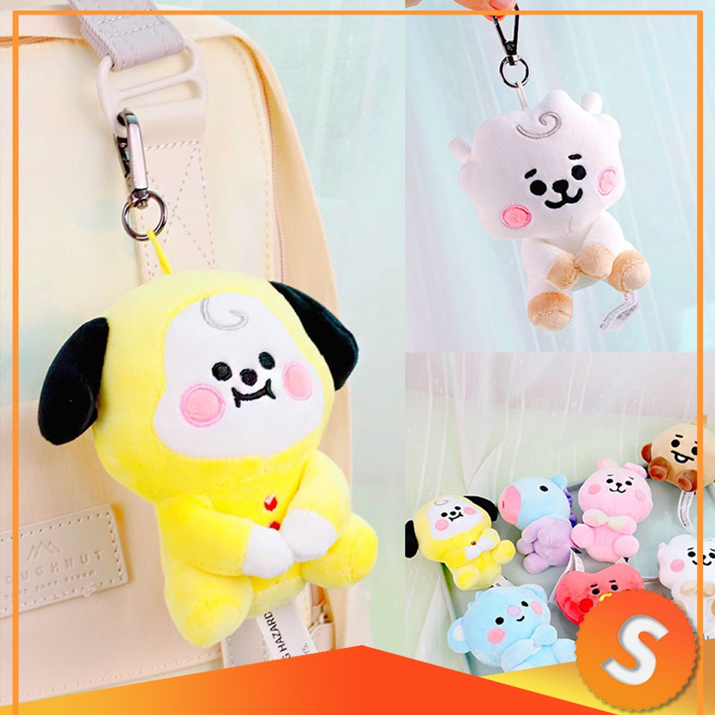 KPOP BT21 BTS Seating Plush Soft Doll Toy Keychain Keyring TATA CHIMMY COOKY | Shopee Philippines