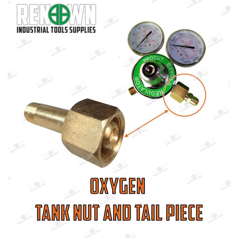 Oxygen Tank nut and Tail Piece for oxygen regulator (Regulator ...