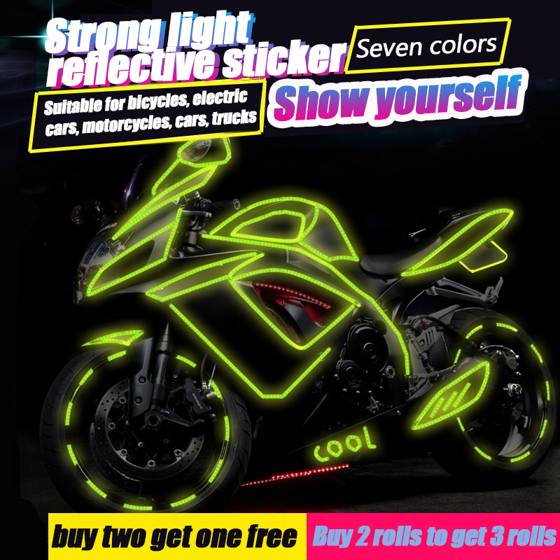 8m Motorcycle Stickers and decals Reflective Fender Safety Warning ...