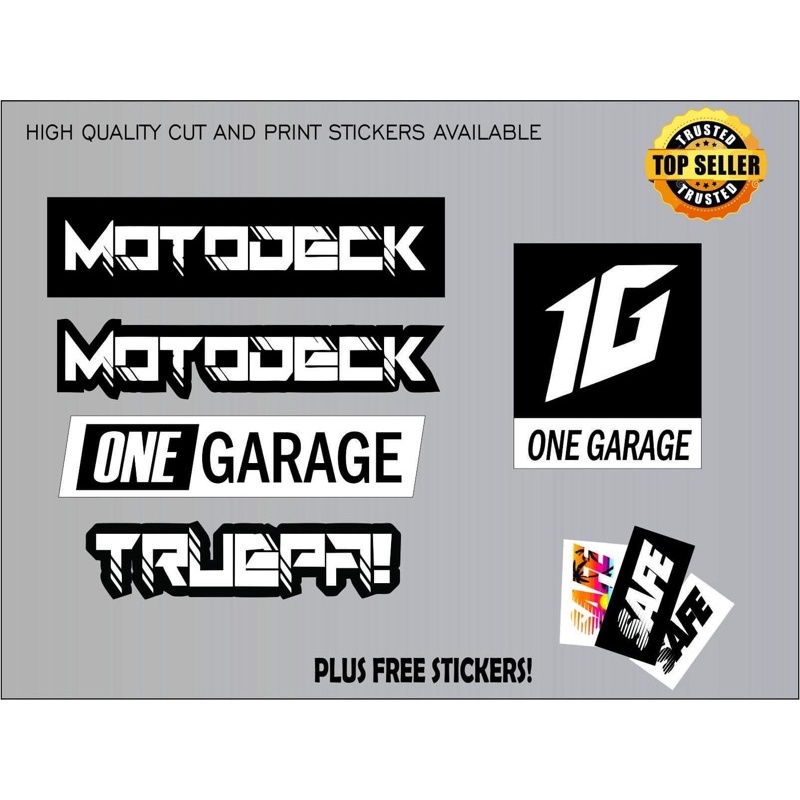 TRUEPA! MOTODECK 1G ONE GARAGE HIGH QUALITY VINYL STICKERS MOTOVLOG ...