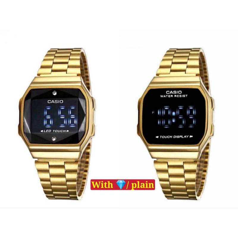 casio Touch screen vintage waterproof watch unisex & Plain/diamonds ...