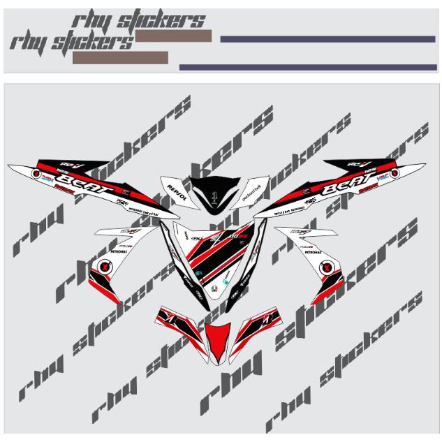 Decals, Sticker, Motorcycle Decals for Honda beat, FI, V2, 006, white ...