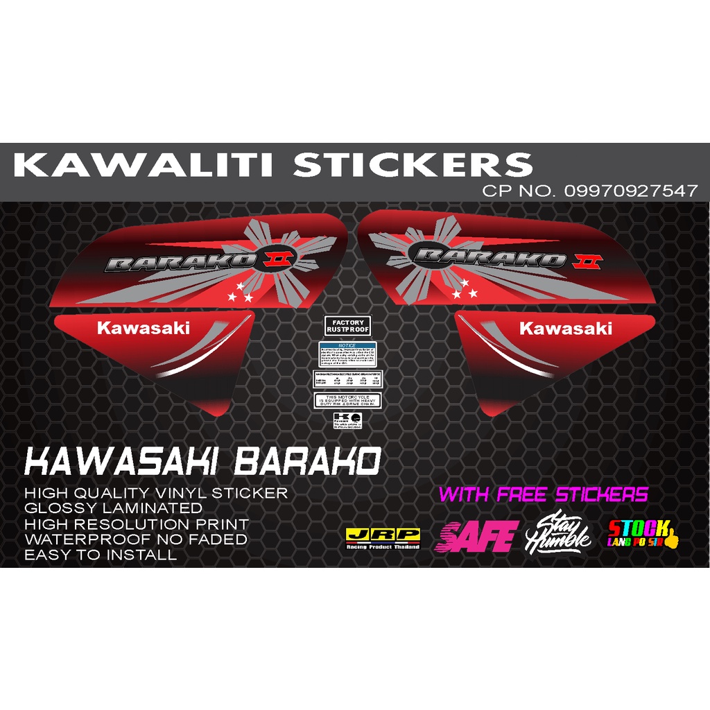 Kawasaki Barako 2 Sticker Decals | Shopee Philippines