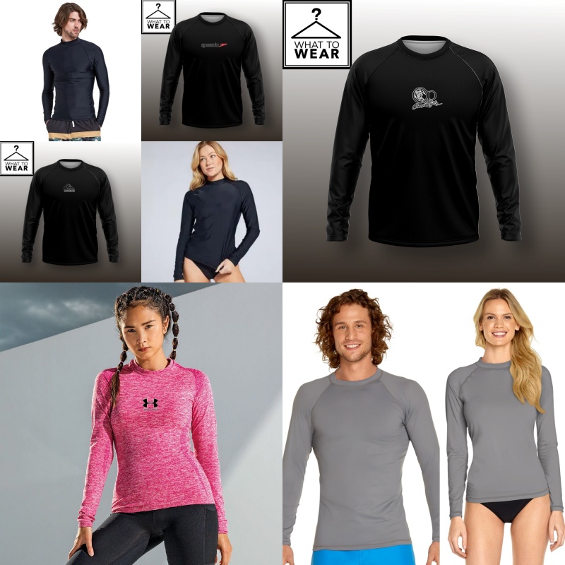 ADULT PLAIN BLACK RASH GUARD with PRINTS - Swimwear for Men & Women ...