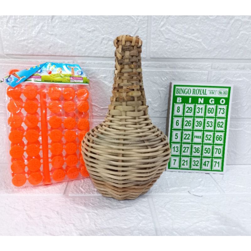 Bingo Set Rattan Shaker, Chips and Cards | Shopee Philippines