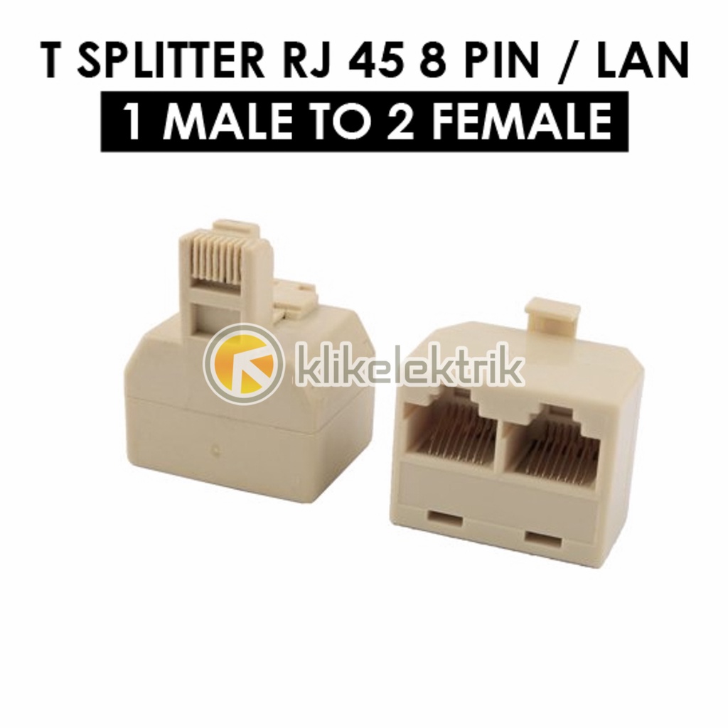 BRANCH CONNECTED CONNECTOR T SPLITTER BARREL RJ 45 LAN COMPUTER ...