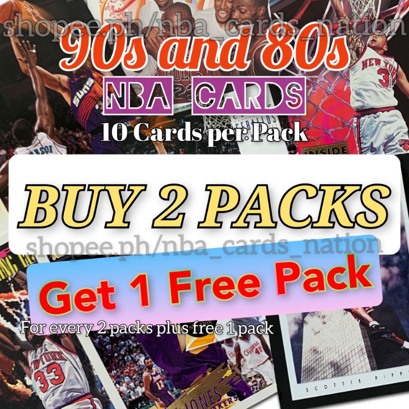 NBA CARDS PURE 90s and 80s, 10 cards per pack (Buy 2 take 1) | Shopee ...