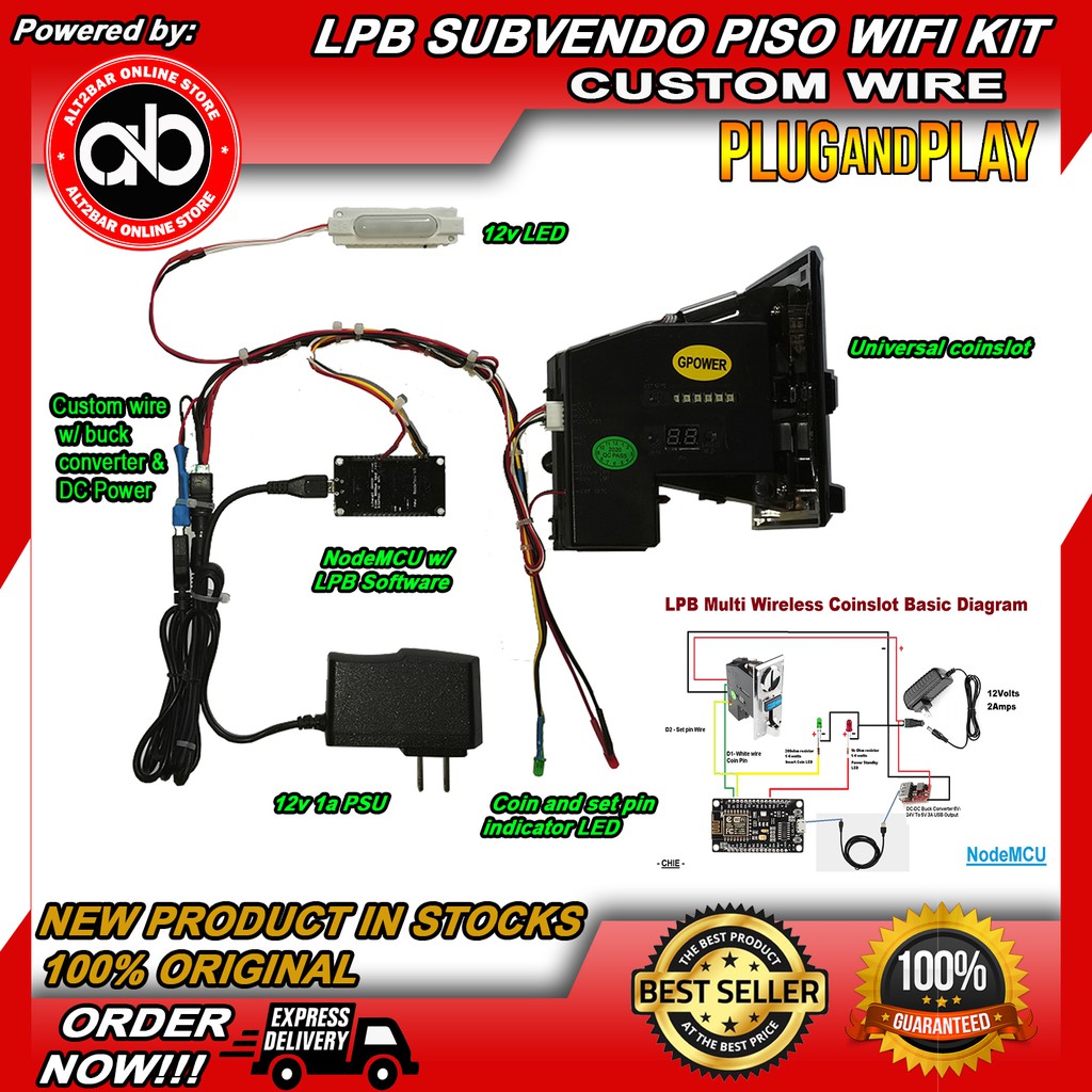 SUB VENDO KIT (WIRELESS COINSLOT UP TO 50 METERS) LPB SOFTWARE | Shopee ...