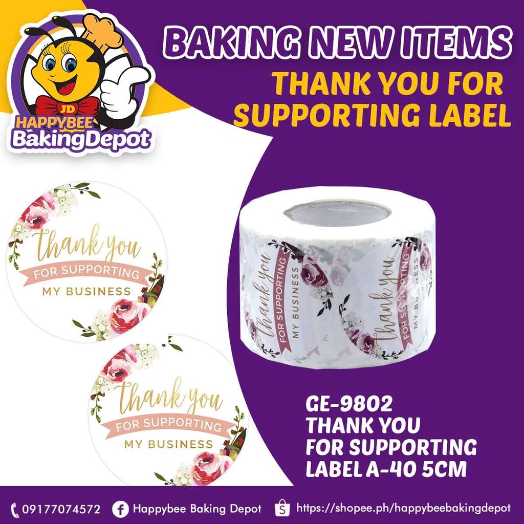 THANK YOU FOR SUPPORTING MY BUSINESS STICKER LABEL 50cm | Shopee ...