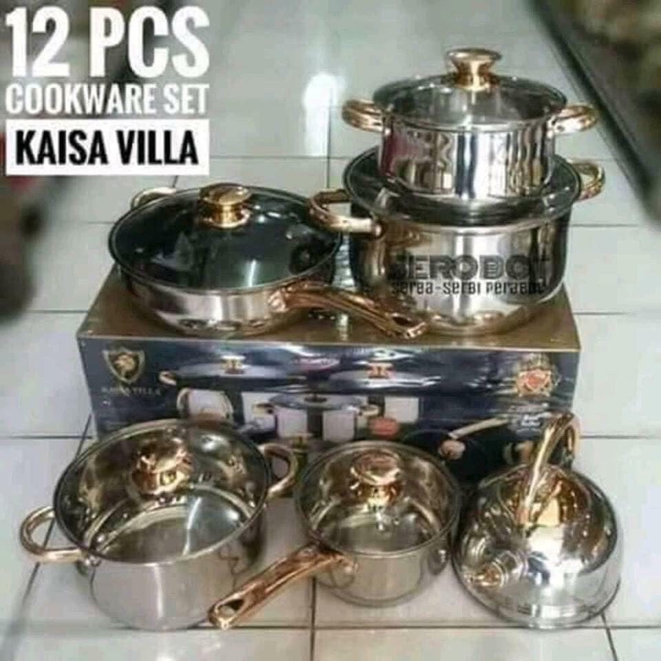 Kaisa villa 12pc stainless steel induction cookware | Shopee Philippines