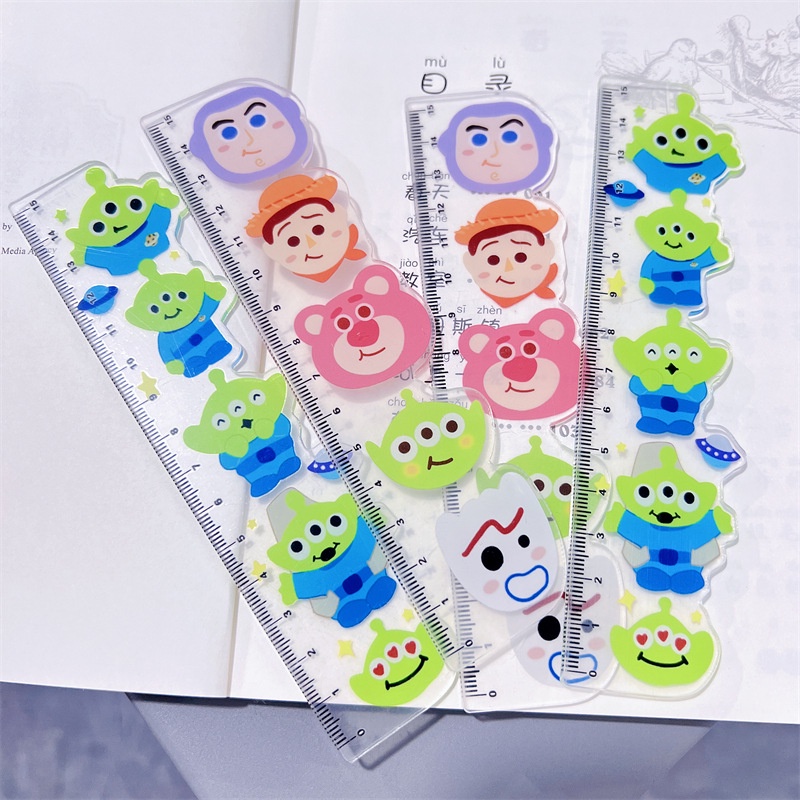 Acrylic Ruler Toy Story Buzz Lightyear Three-Eyed Strawberry Bear ...