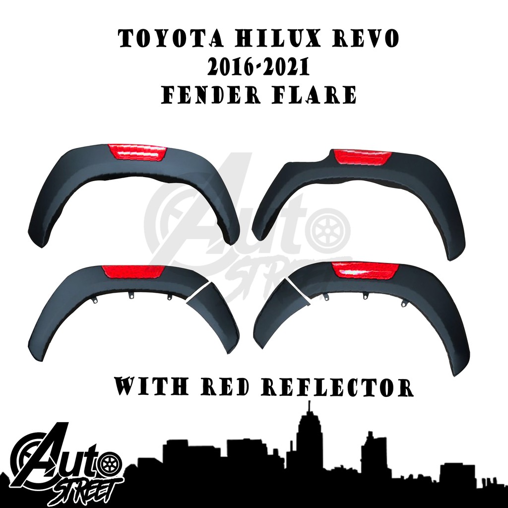 Toyota Hilux Revo 2016-2021 OEM Fender Flare Black with Red Deflector ...