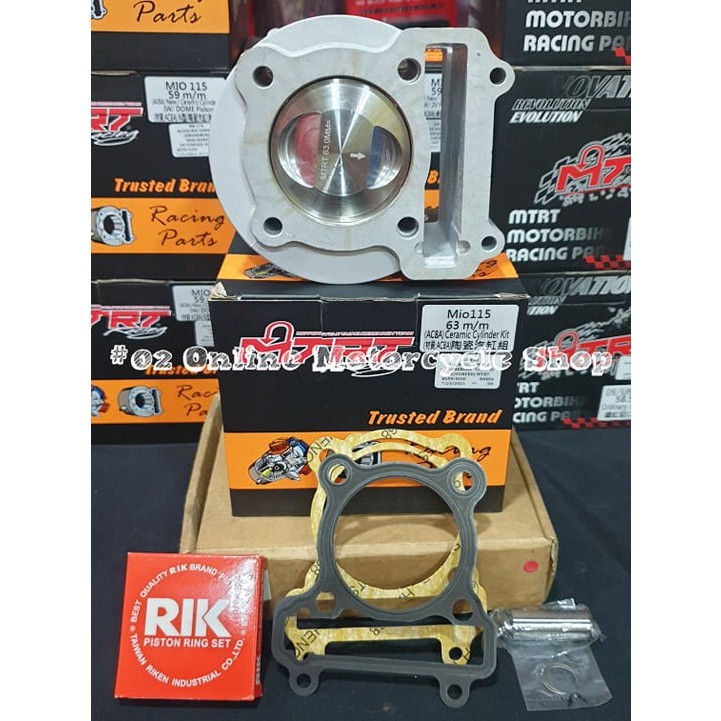 MTRT 63mm Chrome Bore Block w/ Cast Piston for Mio Sporty/Fino Carb ...