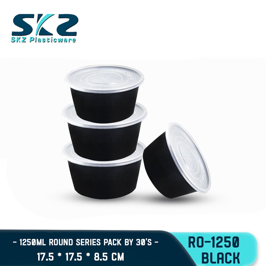 SKZ BLACK CONTAINER ROUND SERIES RO1250 1250ml ENVIRONMENTAL FRIENDLY ...