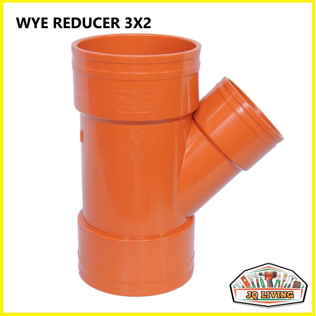 PVC Orange Wye Reducer 4x2" 2x3" 4x3" (per pc) PVC Pipe Sanitary Orange ...