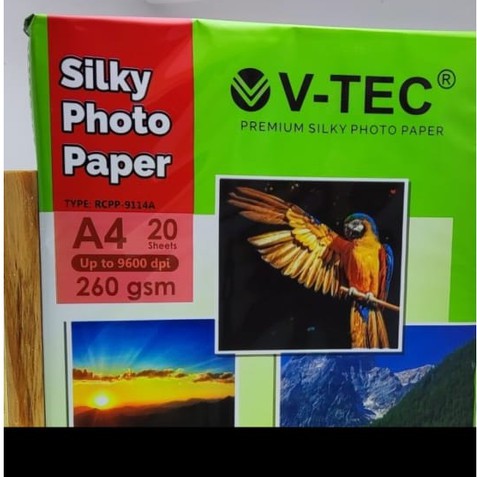 Photo Paper V-Tec 260 gsm Silky Doff Matte/Vtec Photo Paper A4 Size ...