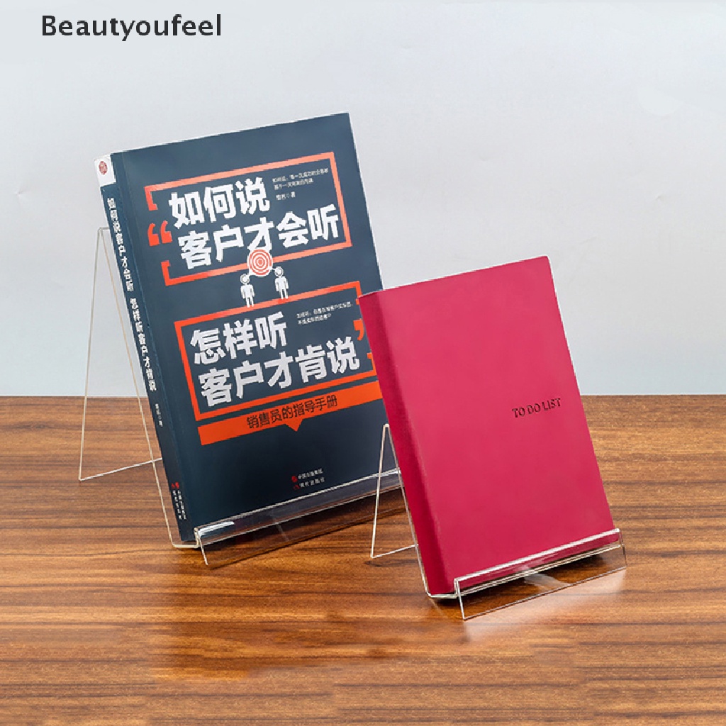 [Beautyoufeel] 1Pcs Book Display Stand Desktop Book Holder Transparent ...