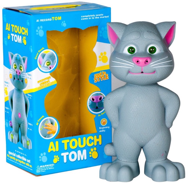 BEST STORE AI Touch Talking Tom Mimic Voice with Responding LED Eyes ...