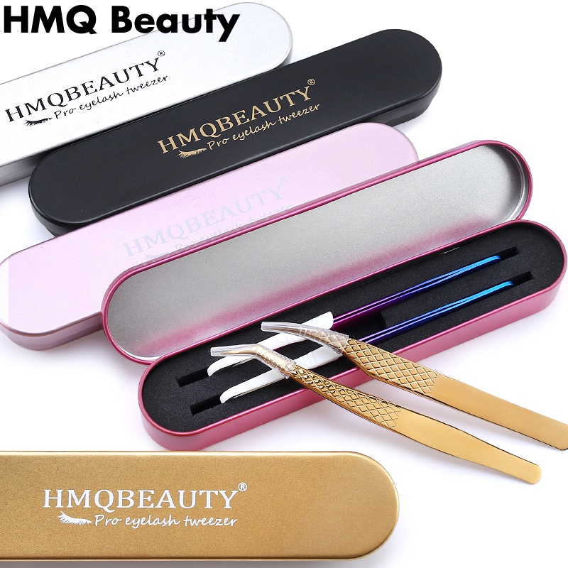 Professional Stainless Steel Eyelash Extension Tweezers Rainbow Gold ...