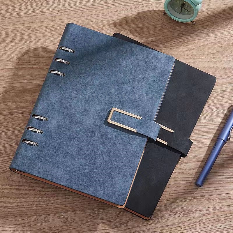 A5 loose leaf notebook with side buckle removable hard shell soft ...