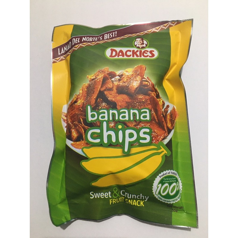 Dackies Banana chips 55g | Shopee Philippines